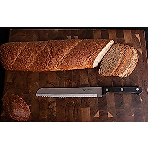 HUMBEE Chef 8 Inch, Serrated Bread Knife, Black