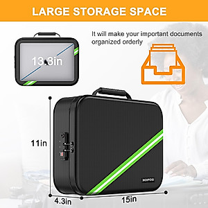 Noiposi Document Organizer with Lock ,15.0"x11.0"x4.3" Waterproof and Fireproof Document Box ,Portable Home Travel Safe Storage Box for Important Documents ,File and Birth Certificate