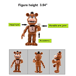 NA Toysvill FNAF Action Figures (Set of 6 pcs) | Inspired by Five Nights at Freddy’s Toys Figurines Set, Cake Toppers, Party Set, Collectible Toys for Kids, Height About 4 inches