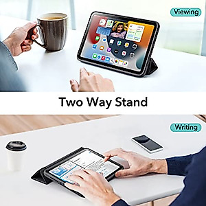ESR for iPad Mini 7 Case (A17 Pro), iPad Mini 7th/6th Generation Case (2024/2021), Detachable Magnetic Cover, Hard Back, Auto Sleep/Wake, Vertical Stand, Supports Pencil Pro, Clear Black