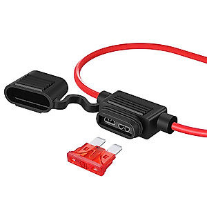 12 Gauge Fuse Holder ATC/ATO, SIM&NAT 5 Packs in-Line Automotive Blade Fuse Holder with 65PCS Standard Car Fuses, 1A 2A 3A 4A 5A 7.5A 10A 15A 20A 25A 30A 35A 40A Automotive Replacement Fuses