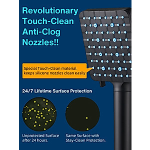 Cobbe 12 Inch Rain Shower Head Combo, High Pressure Handheld Shower Head with Filter - Upgrade Extension Arm Height Adjustable - 9 Spray Filtered Shower Head, Matte Black