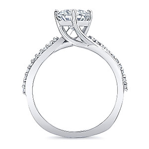 Molioaki 1.15 Carat (ctw) moissanite engagement rings for women - 10K white gold ring moissanite rings -5.5