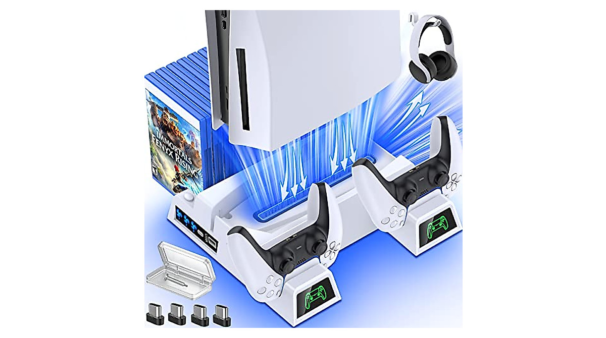 PS5 Cooling Fan & Controller Charger | Ultimate Gaming Stand