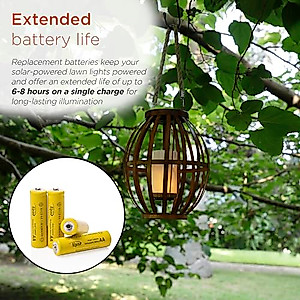 Alpine Corporation AA Ni-CD Replacement Rechargeable Batteries for Solar Powered Garden Lights, Set of 4