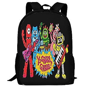 Pobecan Yo Gabba Anime Gabba! Backpack Large Capacity Leisure Travel Backpack Book Bag Outgoing Daypack 12.5x5.5x16.5 inch