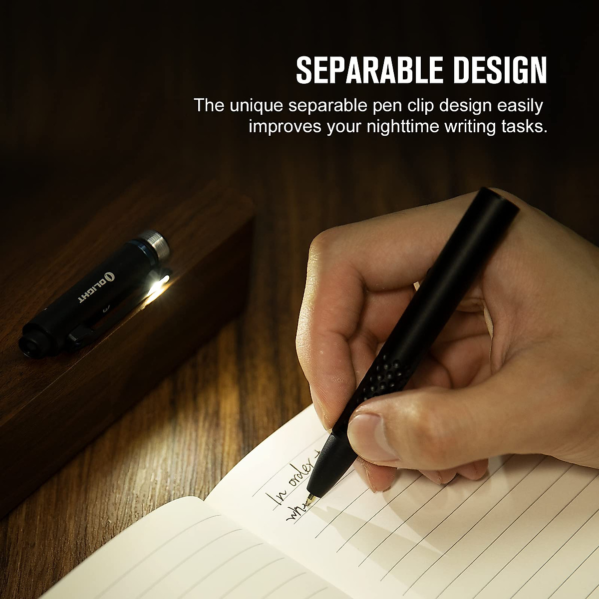 OLIGHT O'Pen Glow EDC Pen Light, 120 Lumens with Green Beam, Rechargeable LED Flashlight for Outdoor Uses, Writing, Adventure, Professional Business Gift(Black)