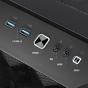 Rosewill SPECTRA X-Blue ATX Mid Tower Gaming PC Computer Case, Supports 240mm & 360mm Liquid Coolers, 4 Dual-Ring Blue LED Fans, Steel Airflow Mesh, Tempered Glass