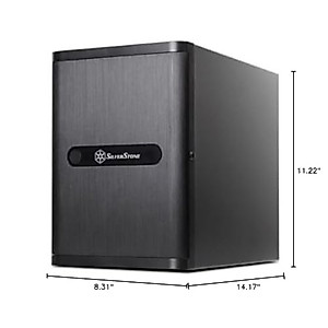 SilverStone Technology Premium Mini-ITX/DTX Small Form Factor NAS Computer Case, Black (DS380B)
