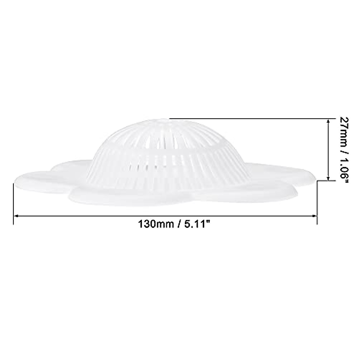 uxcell Kitchen Sink Strainer, Silicone Sink Disposal Stopper Flexible Drain Sieve Hair Catcher White 2pcs