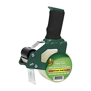 Duck Brand Handled Tape Gun With Clear Packing Tape, 1.88 Inch x 54.6 Yard (669332)