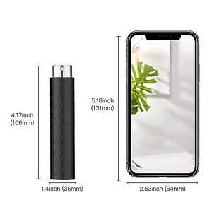 LISAPACK 8ML Perfume Atomizer Spray Bottle (2 PCS) Empty Cologne Dispenser Portable (Black, Grey)