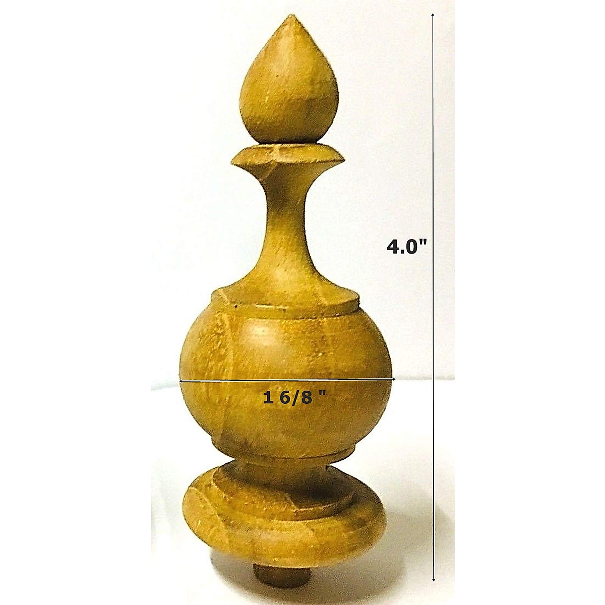 Sittikatechai 4” High 1 6/8” Dia. Teak Wooden Round Finial Replacement for Bed Post Clock Furniture Décor