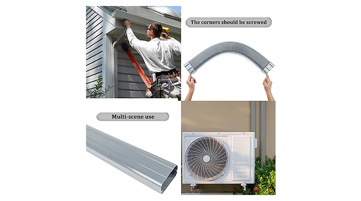 LyPrem Grey 16.5Ft Mini Split Line Set Cover - Durable PVC Kit