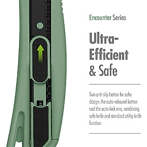 FantastiCAR Folding Utility Knife and Heavy Duty Retractable Cutter Set with Extra Blades (Dark Green)