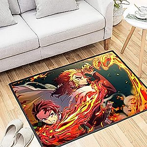 Anime Rug Popular Anime Area Rugs Slip Stain Resistant Soft Carpet for Boys Girls Gaming Desk Home Decor Non-Slip Doormats (16x24 Inches)