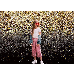 YYTDY 7X5FT Backdrop Bokeh Black Gold Backdrop Birthday Party Backdrop Ceremony Backdrop Studio Backdrop Photo Backgdrop Photo Studio Backdrop Group Photo Vinyl Backdrop D-29