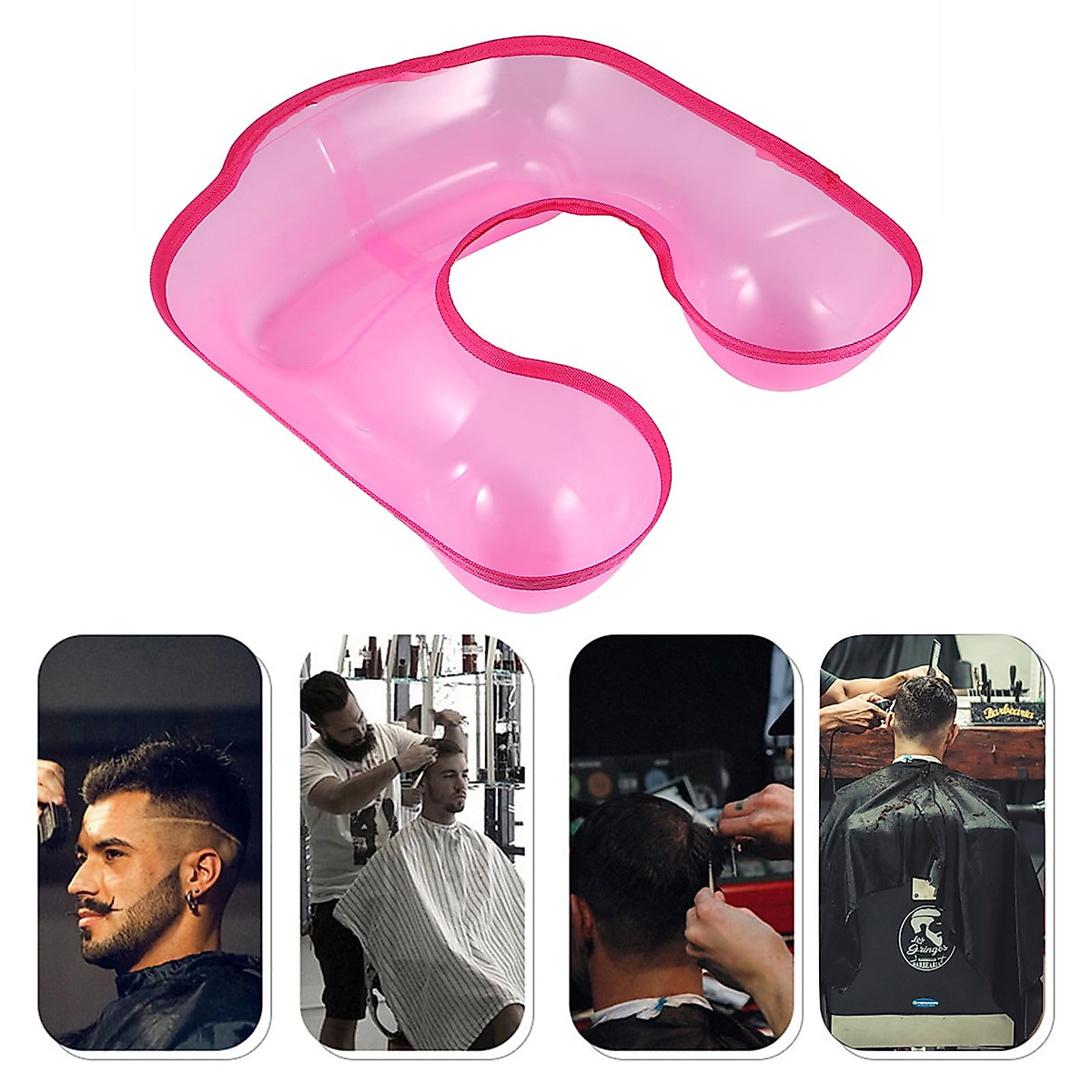 HEALLILY Hair Salon Neck Tray, Pink, Plastic, Compact, Adjustable, Hair Styling, Coloring Tool, Salon, Barbershop, Home Use