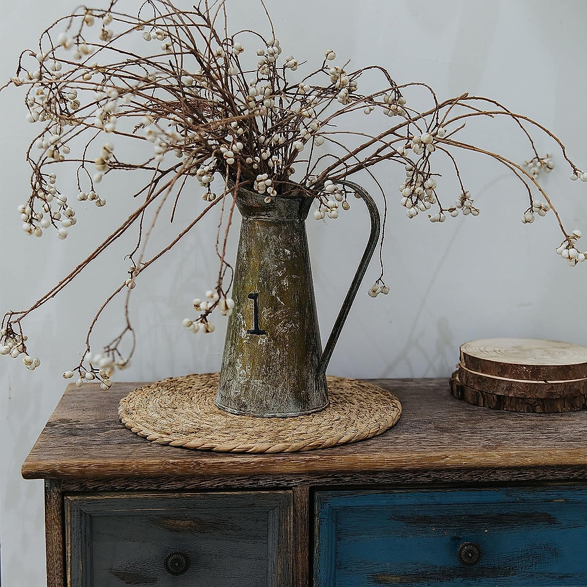 Defined Deco Woven Placemats Set of 10,12" Round Rattan Placemats,Natural Hand-Woven Water Hyacinth Placemats,Farmhouse Weave Place Mats,Rustic Braided Wicker Table Mats for Dining Table,Home,Wedding.