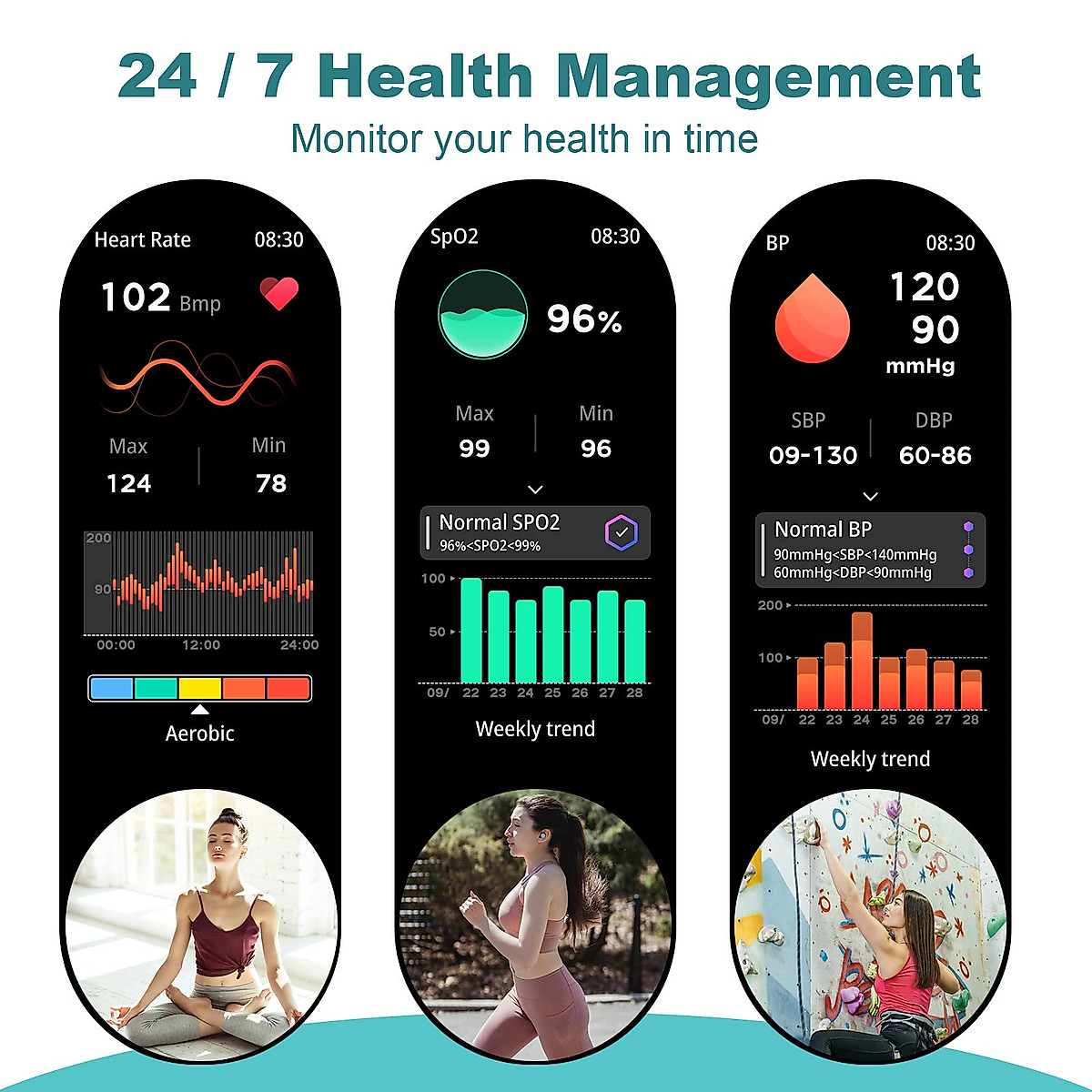 1.95'' Smart Watch for Iphone Compatible 123 Sport Modes Fitness Tracker Bluetooth Smartwatch for Android Phones Outdoor Digital Fitness Watch with Heart Rate SpO2 Sleep Step Counter for Men Women