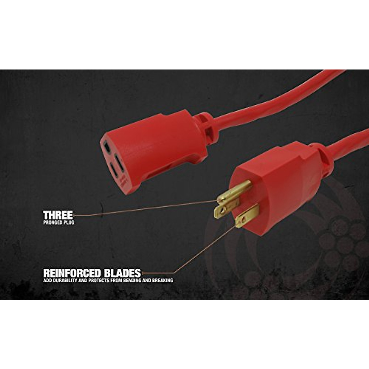 Southwire 2408SW8804 14/3 SJTW ft Vinyl Outdoor All-Purpose Extension Cord Waterproof, 50', Red