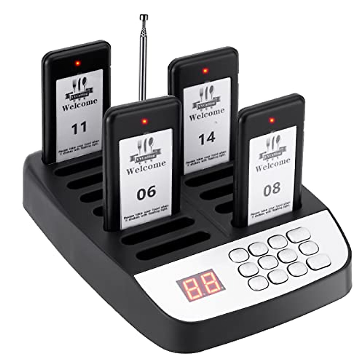 YYCALLING Restaurant Pager,Pagers for Restaurants 16 Guest Pagers,Buzzers Social Distancing, 98 Chanels with Vibration, Flashing and Buzzer for Truck