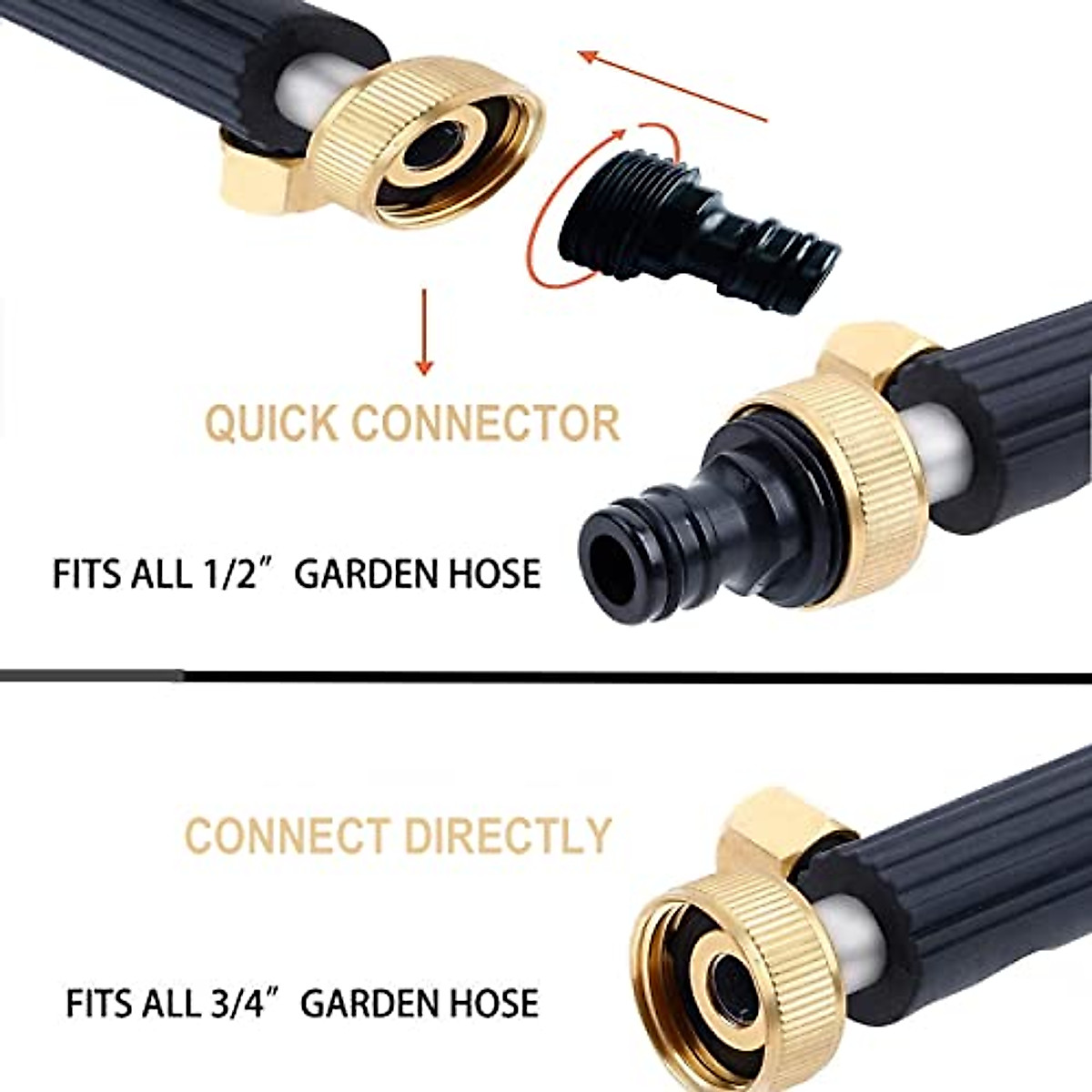 LARDERGO Hydro Jet Power Pressure Washer with 2 Jet Nozzle, 17 Inch Auto Watering Sprayer Pressure Washer Accessories for Car Wash and Garden Watering