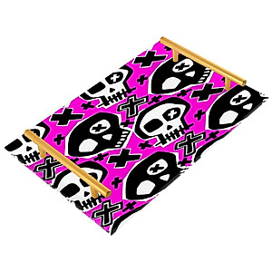 Gredecor Vanity Tray for Bathroom Counter Skull Funky Graffiti Style Decorative Kitchen Coffee Trays Acrylic Jewelry Perfume Makeup Organizer Tray Holder, Rectangle 7.87" x 11.8"