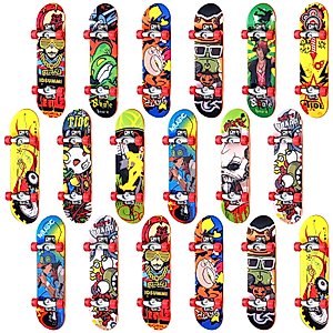 Sosation 18 Pcs Mini Finger Skateboard Christmas Party Gift Favors Mini Skateboards for Kids Novelty Skateboard Toys Fingerboard Decorations Fingertips Movement Finger Toy(Stylish Style)