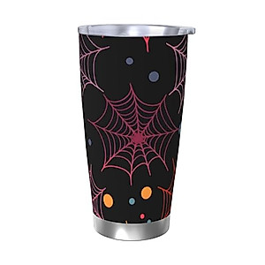 AYCZN Galaxy Cobweb 20 OZ Tumbler Stainless Steel Travel Coffee Mug, Halloween Spider Web Insulated Water Bottle with Lid and 2 StrawsLeakproof Thermal Cup