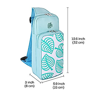 TNP Switch Bag, Travel Bag Compatible with Nintendo Switch & Switch Lite - Shoulder Bag Travel Case Cute Portable Carrying Backpack for Animal Crossing Games Accessories Console & Dock Charger - Blue