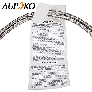 Aupoko Adjustable Propane Regulator Stainless Braided Hose 0-30 PSI with Gauge, 2 Y-Splitter Hose QCC1/Type1 to 3/8" Female Flare Fitting, for Heaters/Grills, Fire Pit High Pressure Regulator Valve