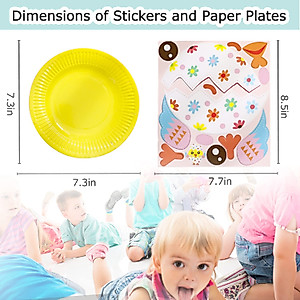 JUYEE Craft Kits for Kids Ages 4-8 with Stickers and Paper Plates,10 Packs Animal Paper Plate Sticker for Craft Parties, Groups and Kindergarten for Boys and Girls