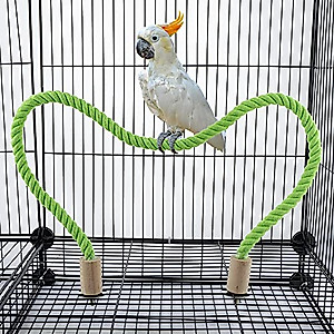 2 Pcs Bird Hemp Rope Perch Swing, Parrot Standing Stick Comfy Perches Birds Climbing Bendable Standing Stick (31.5" and 21.6")