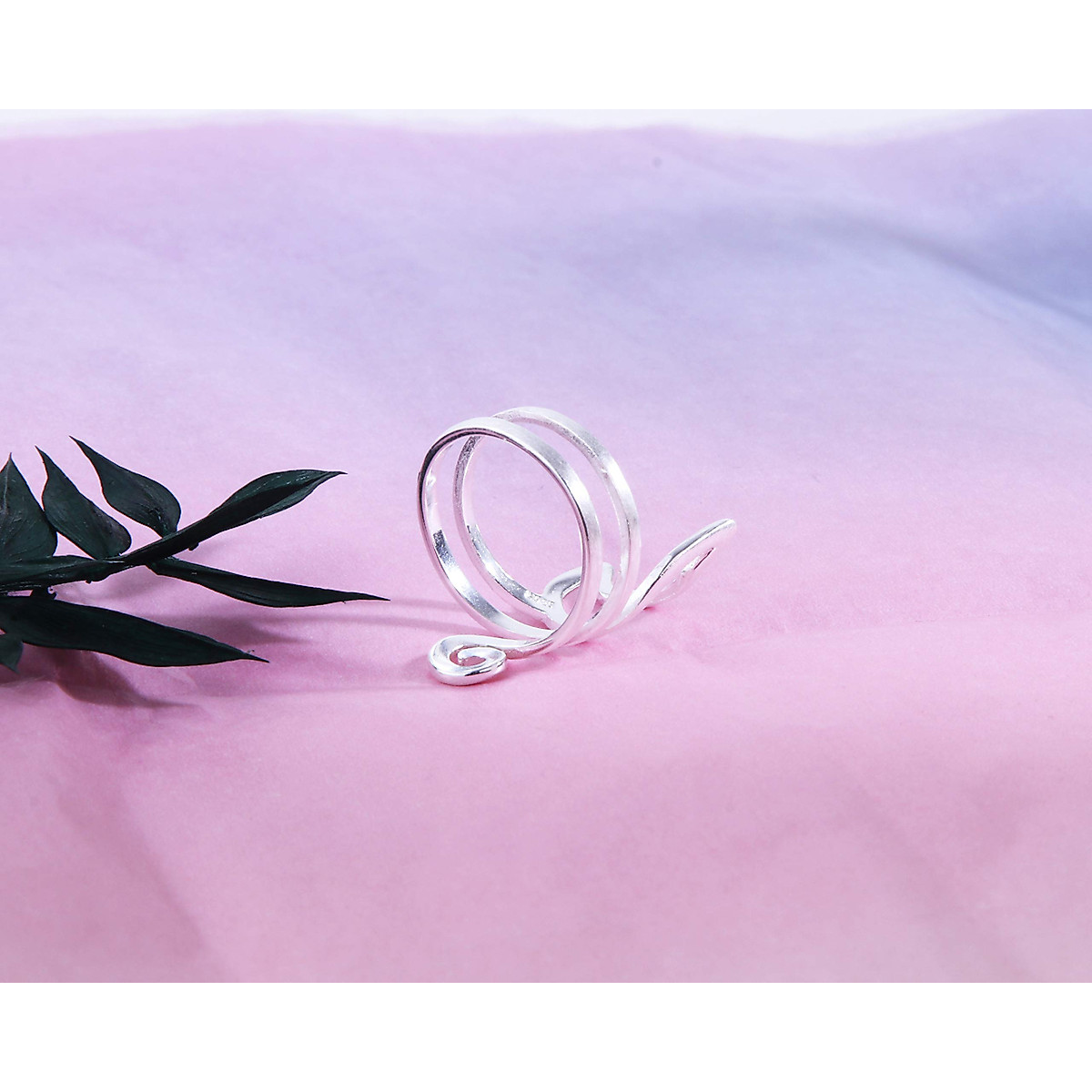 Helen de Lete Innovative Lovely Cat Kitty Sterling Silver Ring L Size