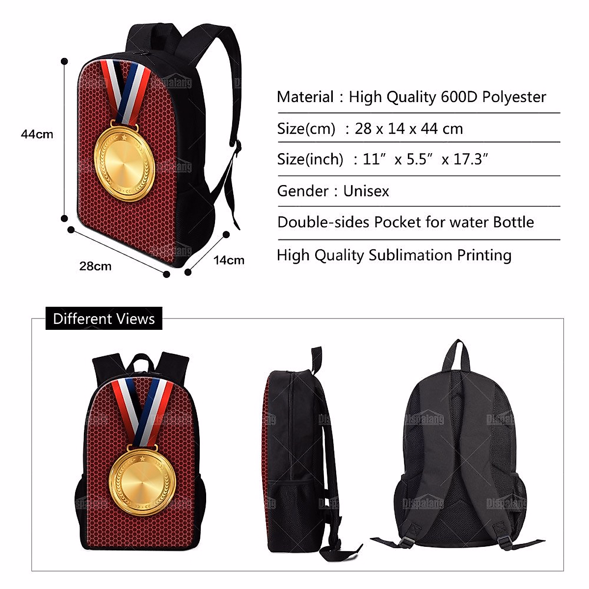 Dispalang Soccer Backpack for Children Cool Bagback Satchel Boys Daily Bag