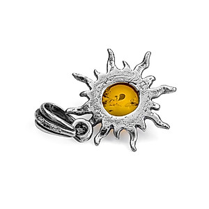Ian and Valeri Co. Amber Sterling Silver Small Sun Pendant