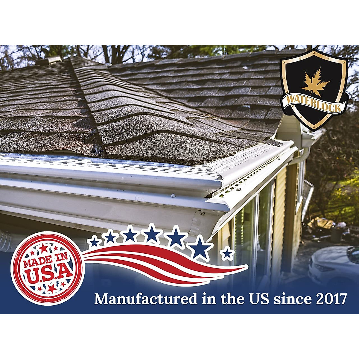 Waterlock Pro Gutter Guards Leaf Protection 1 Feet Sample Pack White, A Contractor-Grade Gutter Guard from Manufacturer, Domestic Aluminum Gutter Covers 5 and 6 Inch Gutters