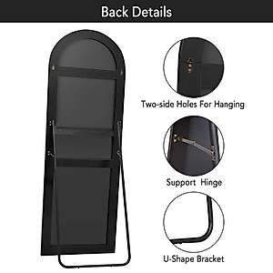 PexFix Arched Full Length Mirror Black, Floor Mirror, Standing Hanging or Leaning Against Wall Full Body Mirror Wall Mirror-64''x21''
