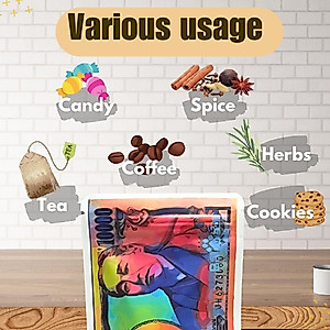 Generic 100 Pack Money Designed Dollars Japanese Yen Storage Baggies Resealable 3.5 Gram Snack Candy Bags 3.5 x 4.75 inches