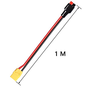 CERRXIAN 3.2FT 12AWG XT90 Female to Solar Panel Connector 30A Power Pole Port Extension Cable for Electric Bike, Solar Panel to Portable Generator(XT90-F)