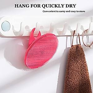 YEADMAL Silicone Body Scrubber Shower Cleansing Brush Pad Bath Exfoliating Soft Bristles SPA Massage Skin Care Tool,for Sensitive and All Kinds of Skin (Pink)