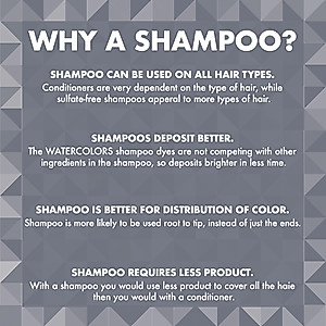 Watercolors INTENSE METALLIC Semi Permanet Color Depositing Shampoo-Sulfate & Paraben Free to Maintain & Enhance Hair Color 8 fl oz - STEEL (2 Count)