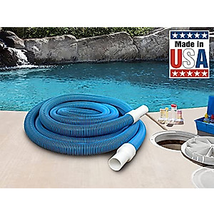 Poolmaster 33430 Heavy Duty In-Ground Pool Vacuum Hose With Swivel Cuff, Made in the USA, 1-1/2-Inch by 30-Feet