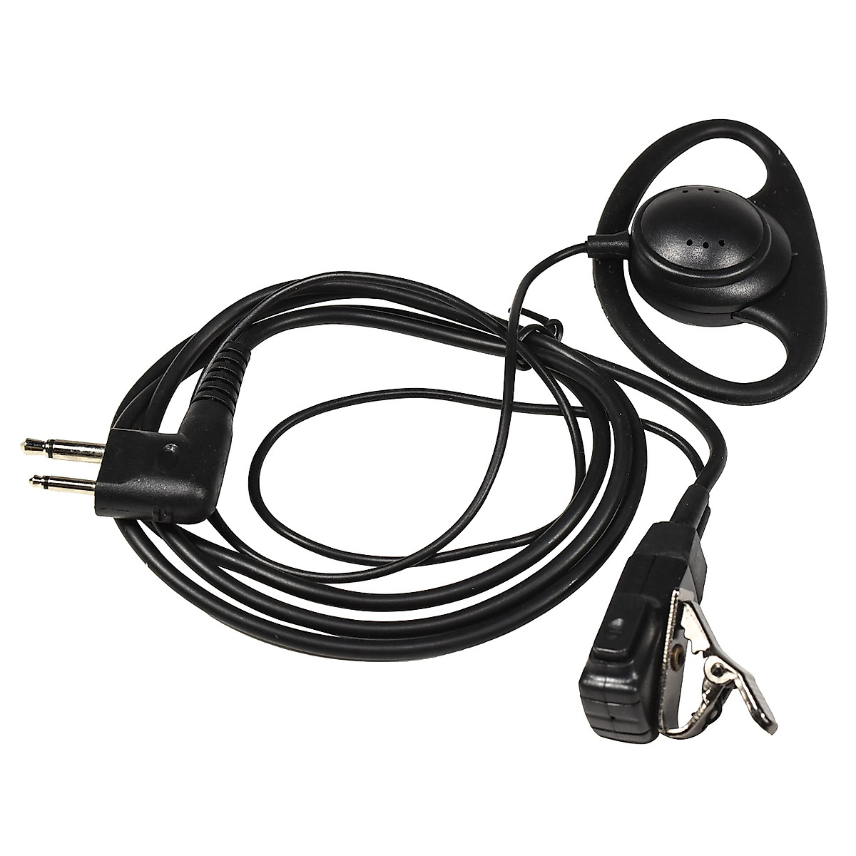 HQRP 2-Pack D Shape Earpiece Headset PTT Mic Compatible with Motorola RDV-5100, RDV-2020, AU-1200, AV-1200 Sun Meter