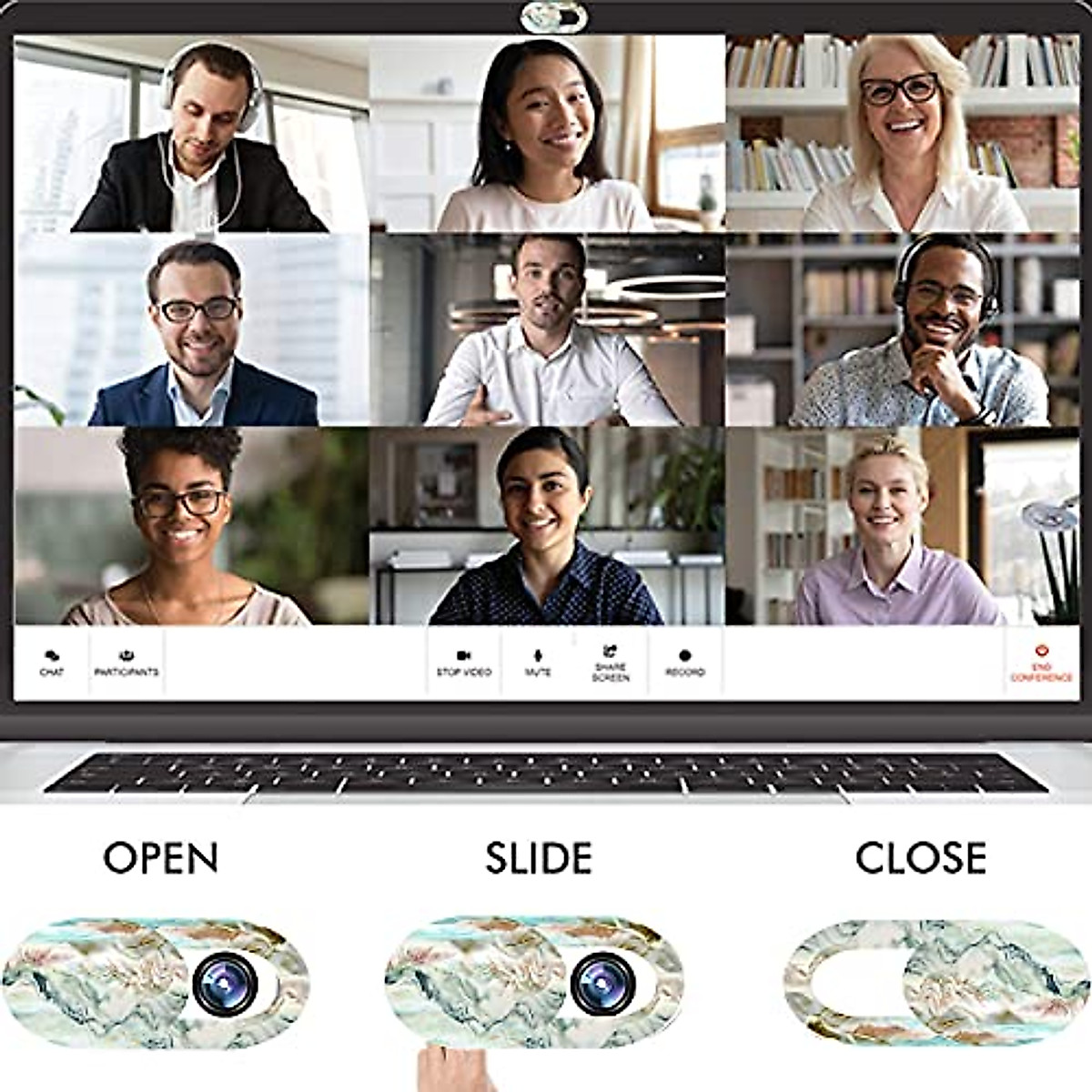 Jofeel Webcam Cover Slide, Ultra-Thin Laptop Camera Cover Slide Fit for MacBook Air Pro iPhone iPad Smartphone Mac, iPhone Camera Cover, Camera Blocker Design Protect Your Privacy and Security (3PCS)