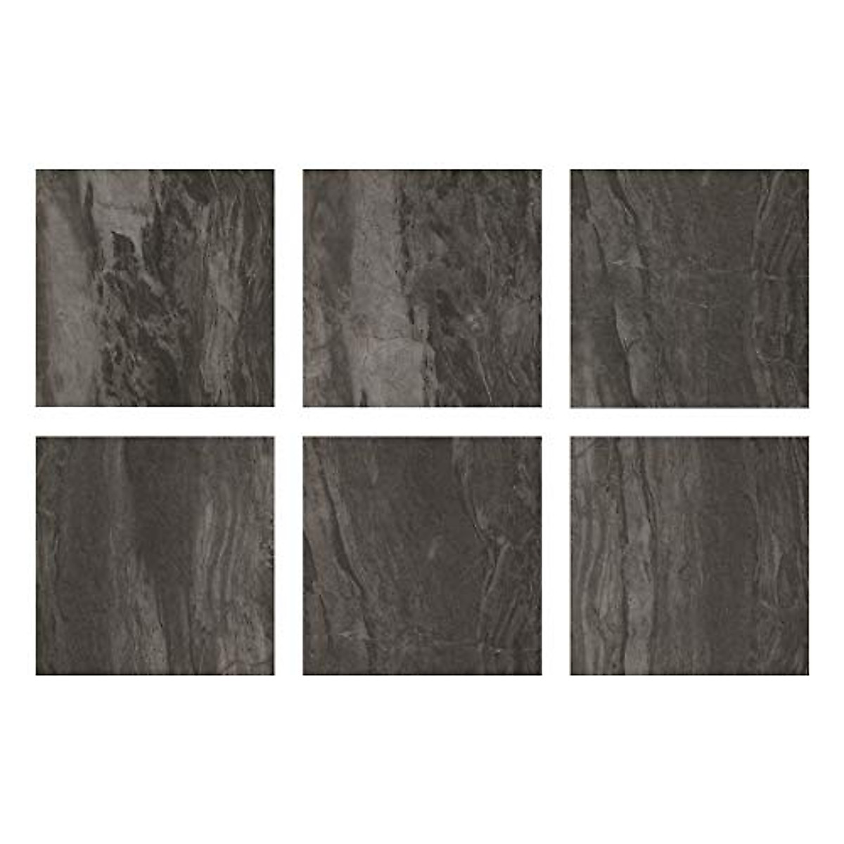 FloorPops FP3328 Raven Peel & Stick Peel and stick floor tiles, Black, 12 inch x 12 inch