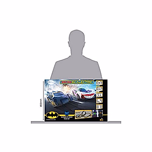 Scalextric Micro Scalextric Justice League Batman vs Joker Battery Powered 1:64 Slot Car Race Track Set G1155T ,Black