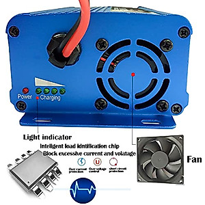 Unocho 24V Battery Charger Automatic Smart Charger 5A trickle Charger and I/O Switch 3 pin XLR Connector for Charging AGM Gel Lead-Acid Batteries for Cars wheelchairs Boats