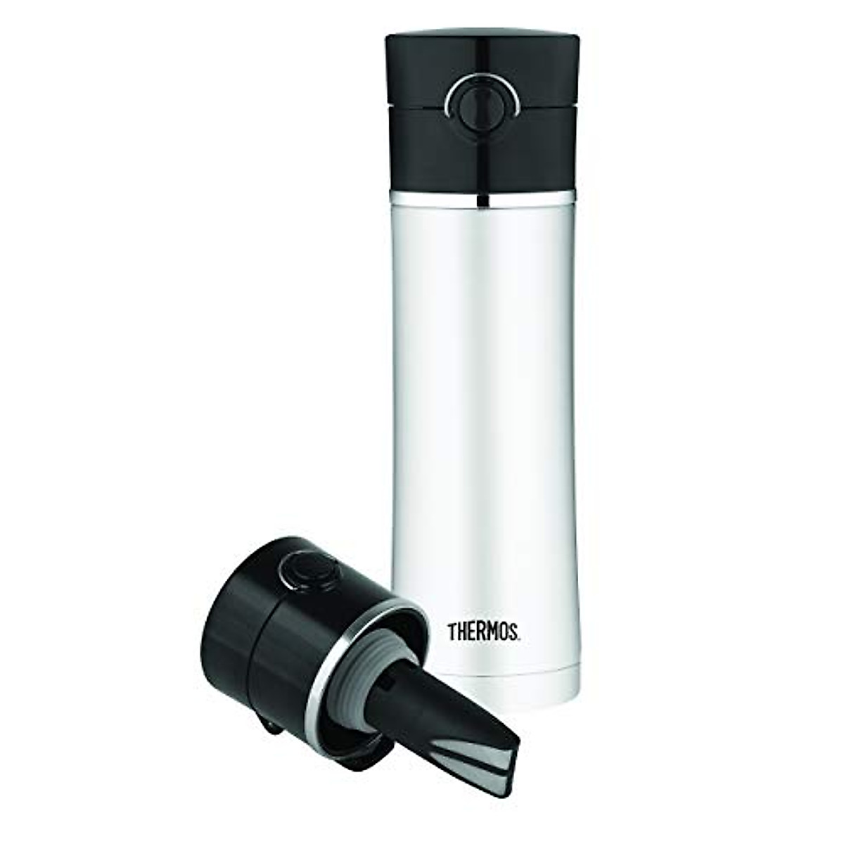 Thermos Sipp 16-Ounce Leak Proof Drink Bottle with Tea Infuser, Black, Stainless Steel